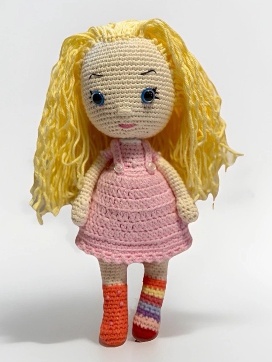 Unbranded | Toys | Handmade Crochet Amigurumi Doll Blonde Hair Pink ...